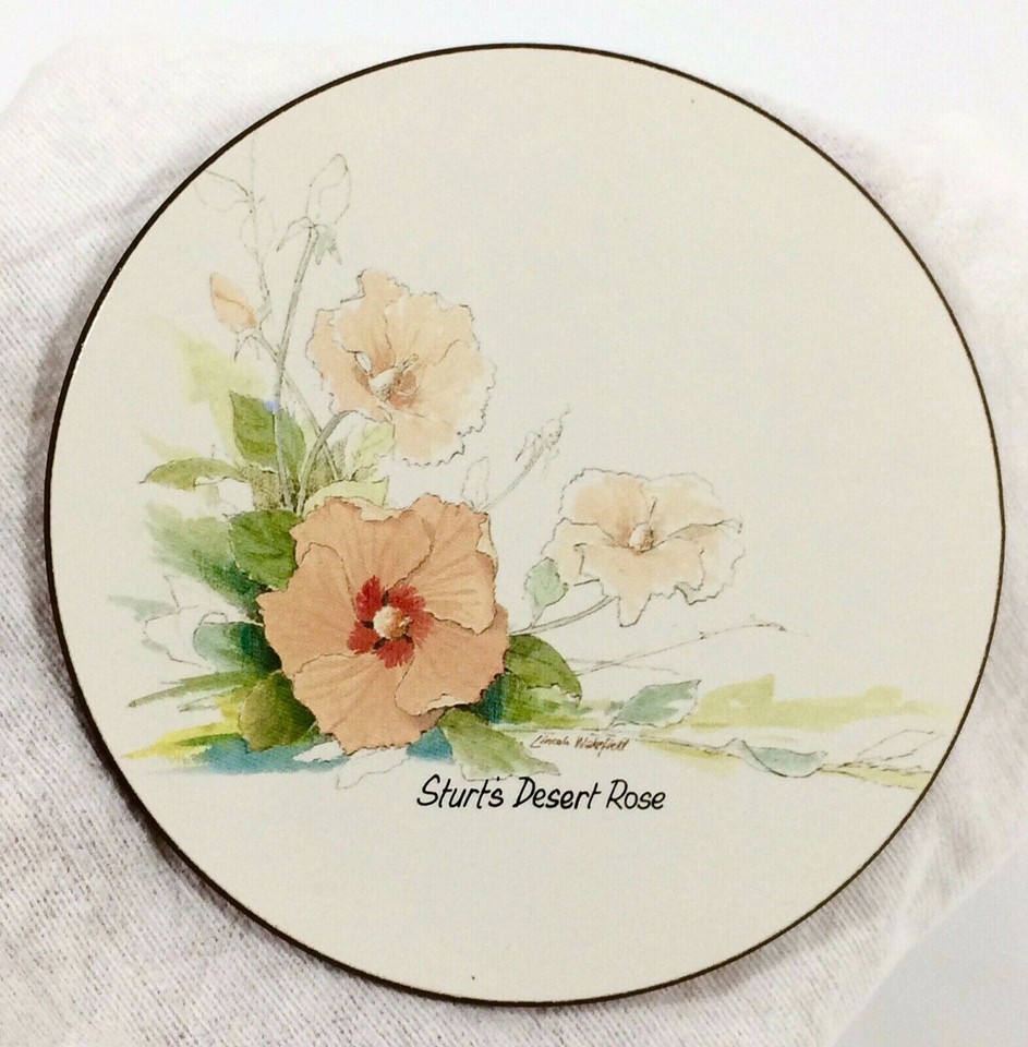 Vtg Jason Round Cork Coasters Australian Wild Flowers Set of 6 New ...