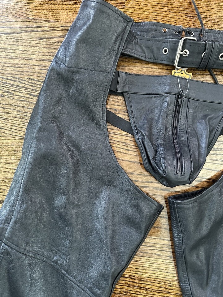 Hot Leathers Chaps & Jockstrap Set Made With Real Cowhide Leather ...