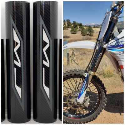Fork Skins Graphics Covers Glossy Carbon Fiber Decals GASGAS EC XC 200 ...