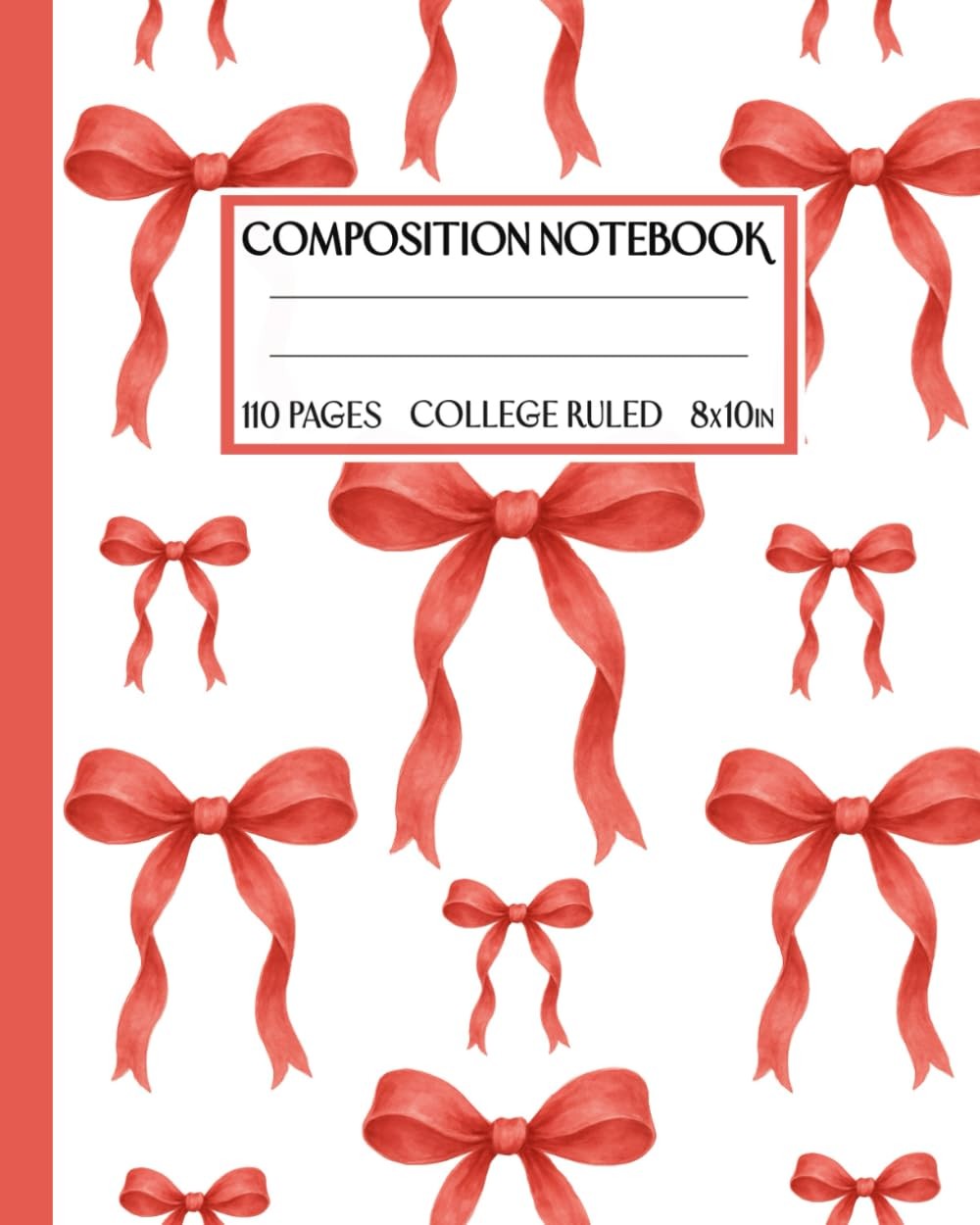 Coquette Composition Notebook: Girly Aesthetic Red Journal with Cute ...