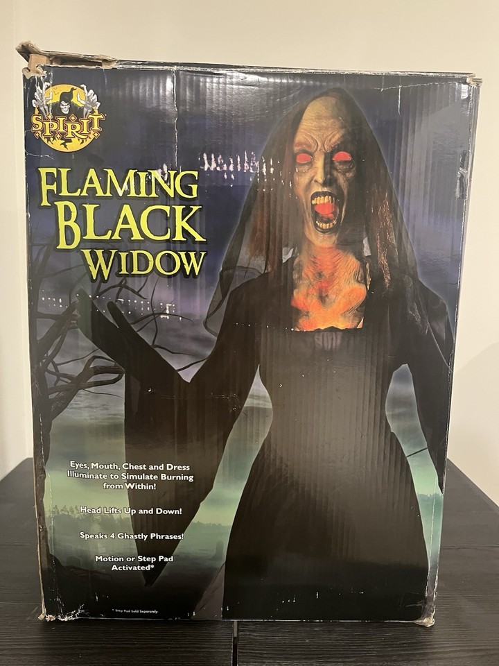 Spirit Halloween 2015 5 Ft Flaming Black Widow Animatronic with Box ...
