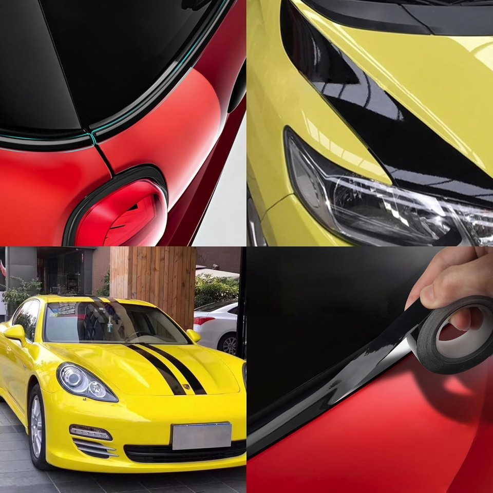 Gloss Black Cars Vinyl Film Tapes Kit for Blackout Window Trim Door 4in ...