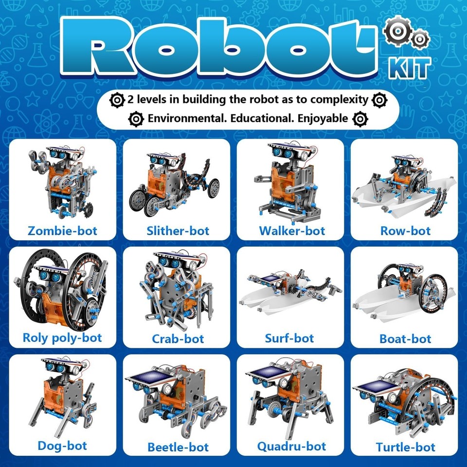 13-in-1 Solar Robot Toys STEM Science Kit for Kids 8-12, Building ...