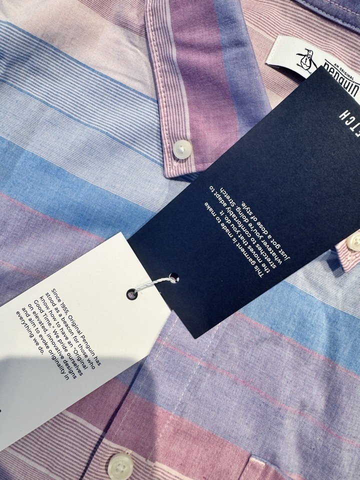 Brand New With Tags! Mens Sz L Penguin Munsing Wear Pink Shor tSleeve ...