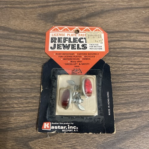 vintage new old stock Glass License Plate Jewel Reflector Still In ...