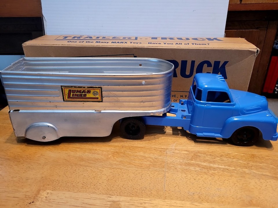 VERY NICE MARX LUMAR LINES DELUXE TRAILER TRUCK in BOX | eBay