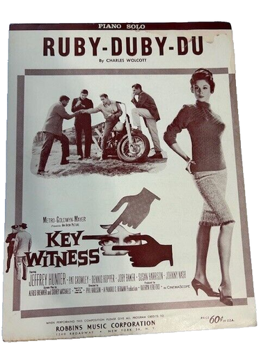 KEY WITNESS Sheet Music "Ruby-Duby-Du" Patricia Crowley Jeffrey Hunter ...