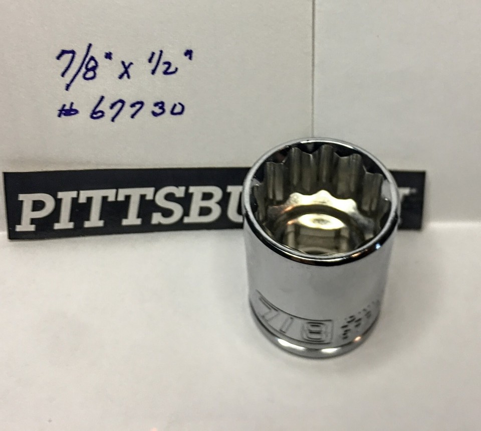 Pittsburgh Pro 7/8" x 1/2' Dr Socket - 12 Pt - 67730 - Free USA ...