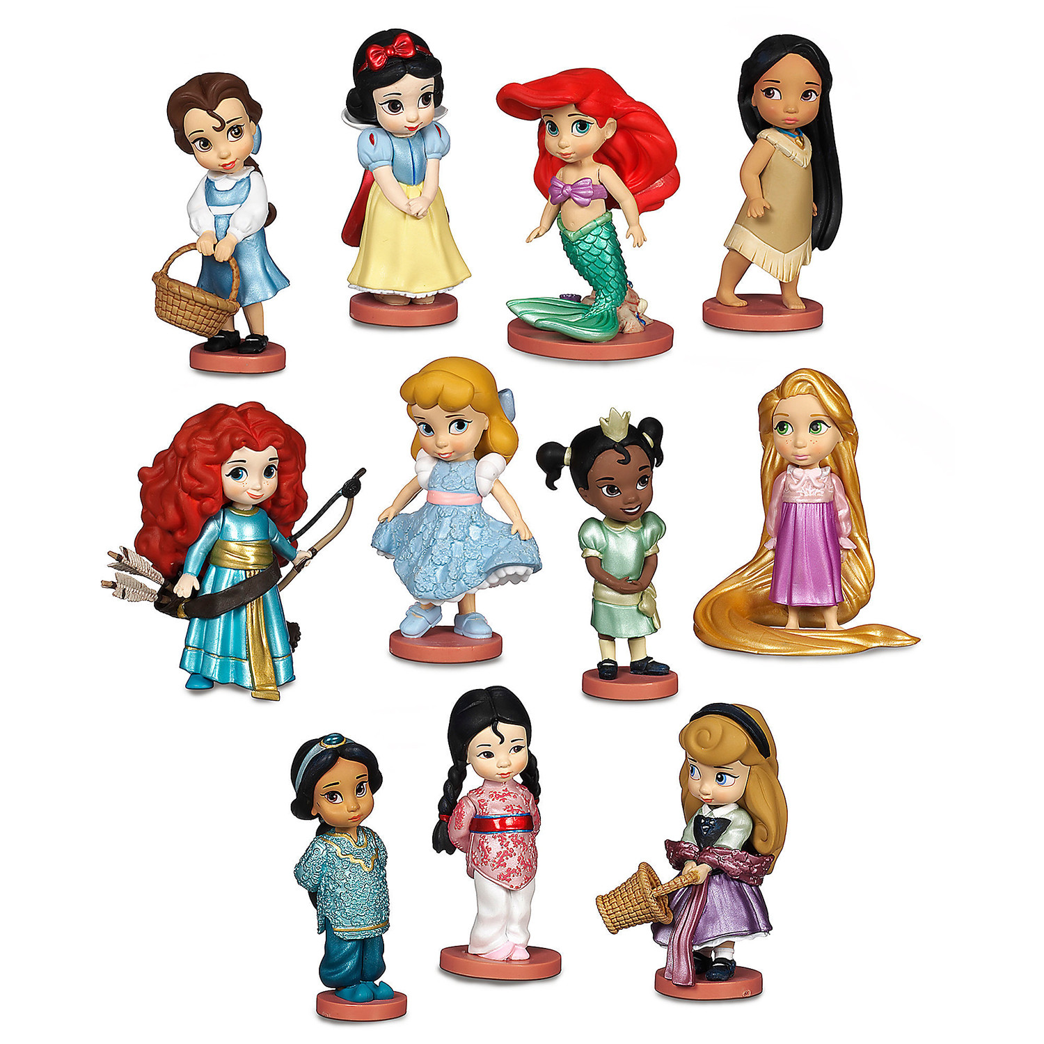 DISNEY PRINCESSES ANIMATORS COLLECTION DELUXE SET Ariel Belle Jasmine ...