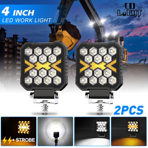 2X 4''INCH LED WORK LIGHT Pods Caterpillar Skid Steers Excavator ...