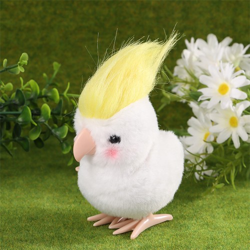 Cute Plush Parrot Wind Up Toy Animal Walking Jumping Clockwork Toys For ...