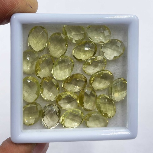 Naturel Citron Quartz Ovale Briolette Coupe Pierre Lot 46 Pièces 8 10 ...