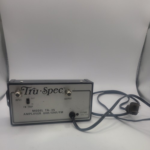 Tru Spec TA-25 Amplifier UHF/VHF/FM 117VAC 60Hz 4.5W ⭐️⭐️⭐️⭐️⭐️ | eBay