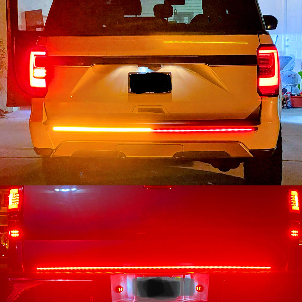 48" Car Truck Strip Tailgate Light Bar 3Row Tail Lamp Brake Reverse ...