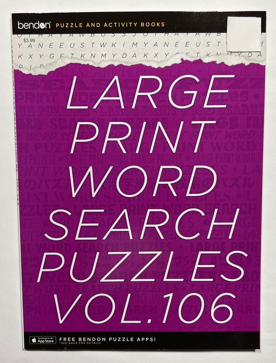 Bendon Large Print Word Search BENDON, LARGE PRINT Jumbo Word Search,