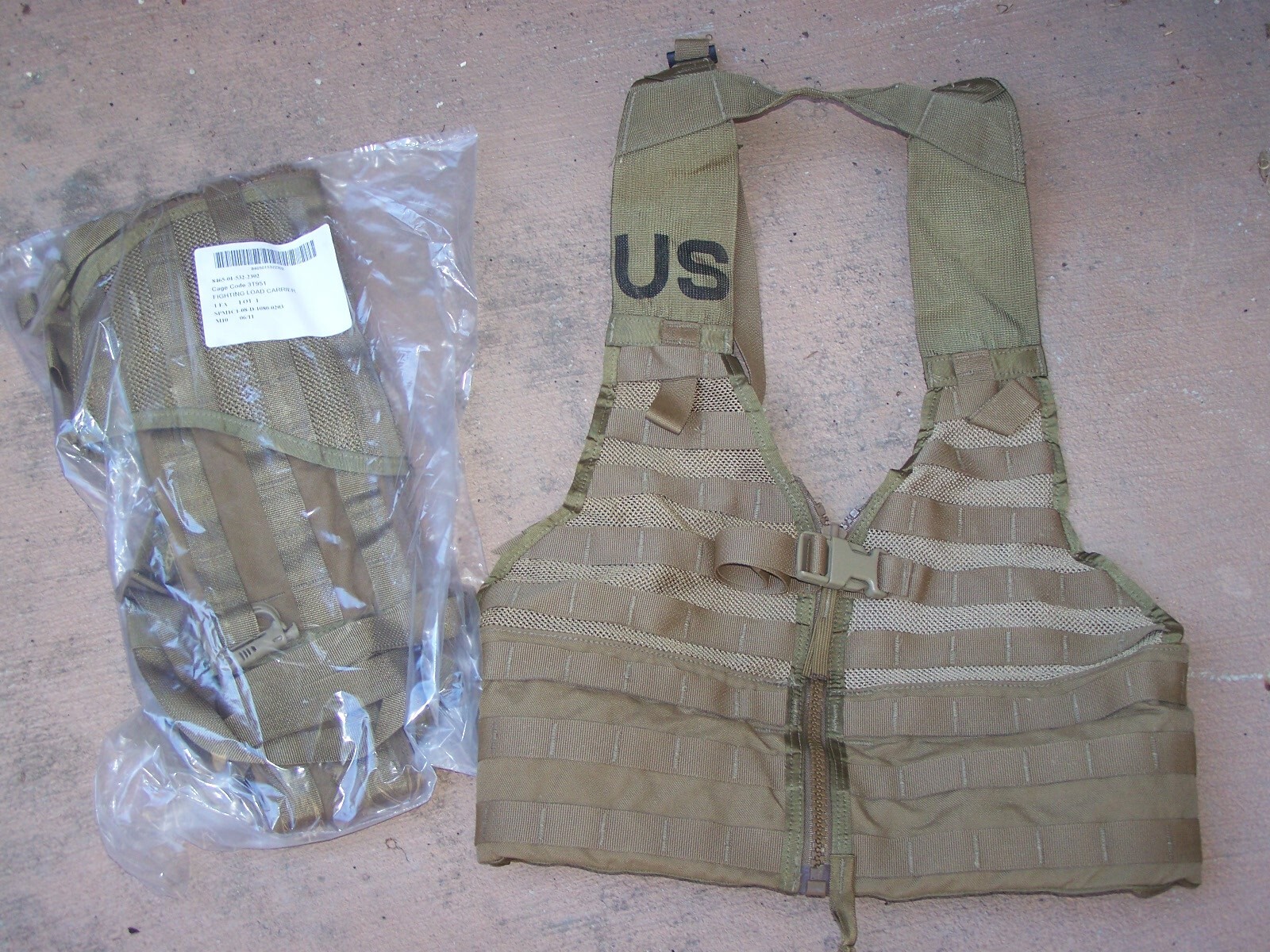 Vest Fighting Load Carrier FLC USMC MOLLE Coyote Genuine Issue Military ...