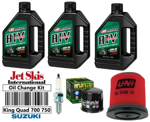 Oil Change Kit NGK Spark Plug Oil & Air Filter for Suzuki LTA 700 750 ...