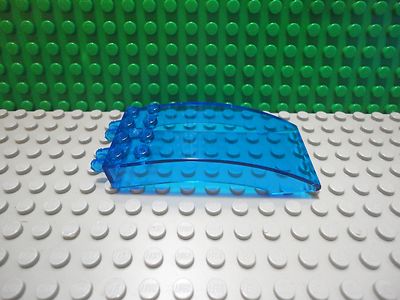 Lego 1 Trans Dark Blue 8x4x2 curved with 2 fingers windshield car truck ...