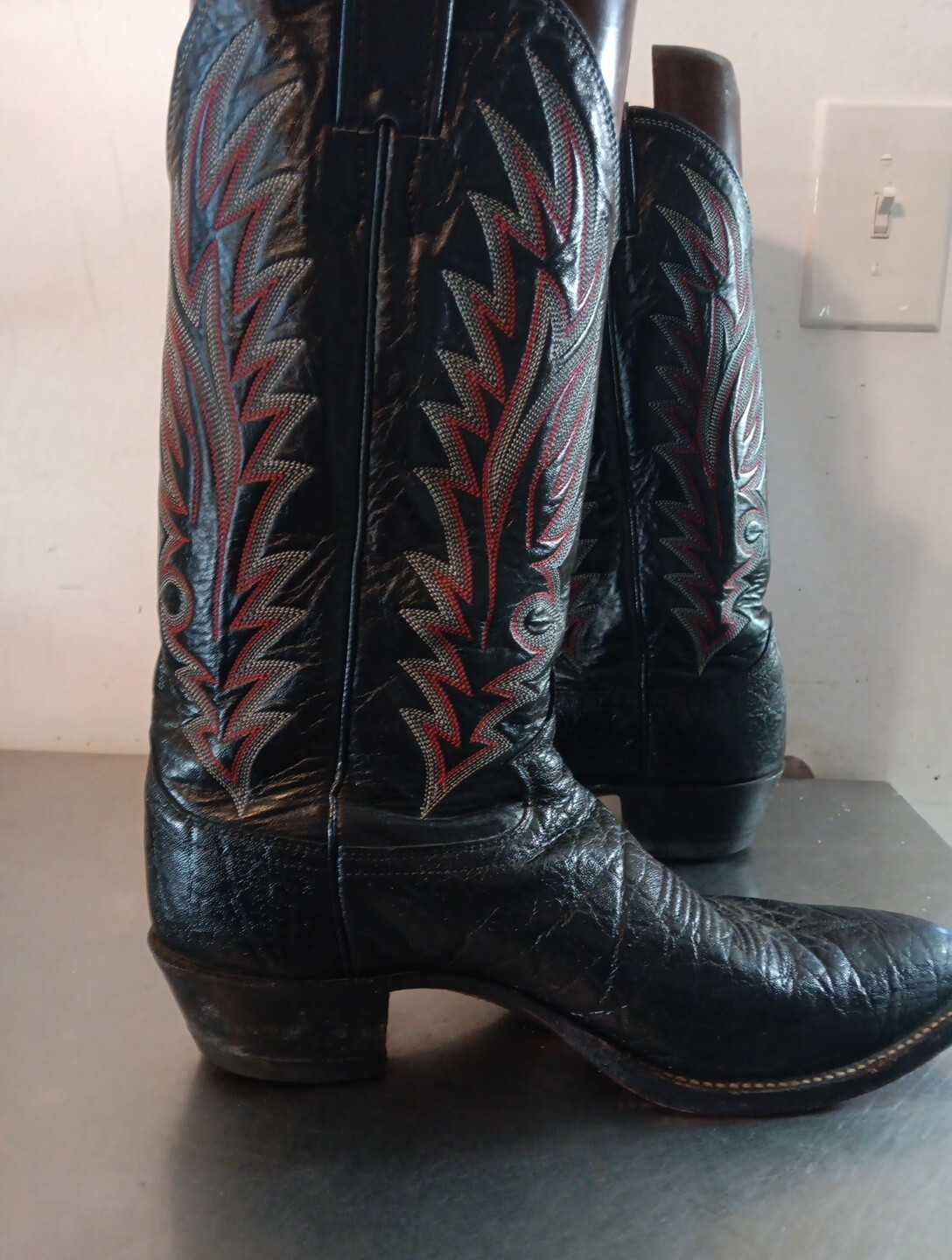Men's Justin Black Exotic Hide Leather 8549 Cowboy Western Boots Size ...