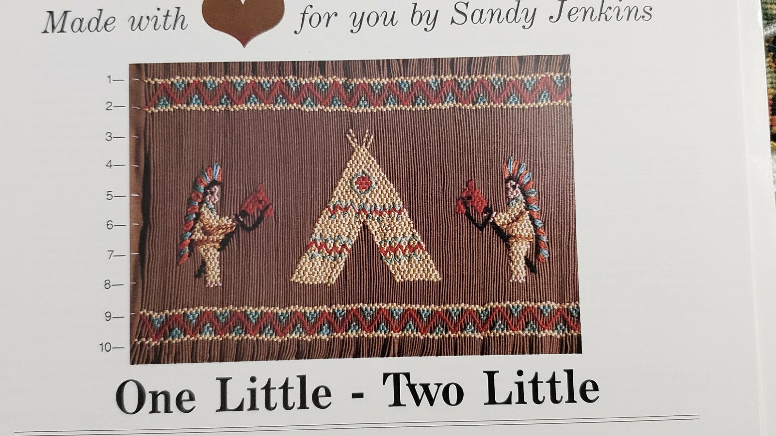 Sandy Jenkins Smocking Embroidery Pattern One Little Two Little Indians ...