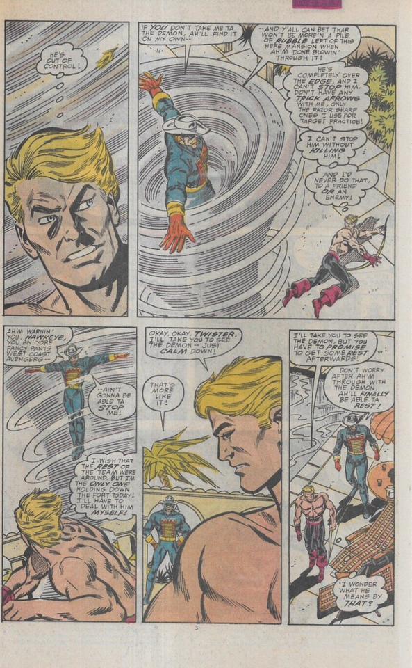 Solo Avengers Hawkeye Comic 18 Copper Age First Print Howard Mackie ...