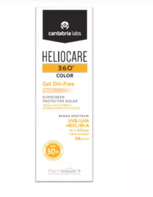 Heliocare 360 Color Gel Oil Free Pearl SPF50+ sunscreen protection ...