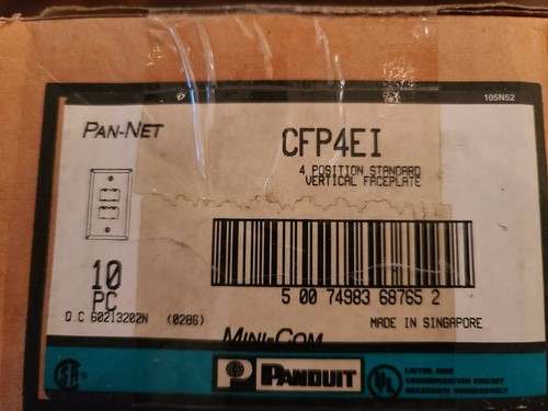 Panduit CFP4EI 4-Port Electric Ivory Mini-Com Faceplate Box of 10 | eBay