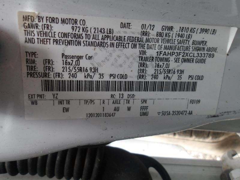 Engine Gasoline 2.0L VIN 2 8th Digit Thru 05/31/11 Fits 12 FOCUS ...