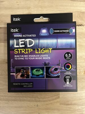 ITek LED Strip Light 6.5 Feet, Remote Control Color Change Sound ...