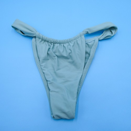 Montce Medium Blue Ruffle Straps Thong Bikini Bottom Swimwear Beach ...