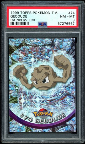 1999 Topps Rainbow Foil Geodude 74 Pokemon TV PSA 8 | eBay