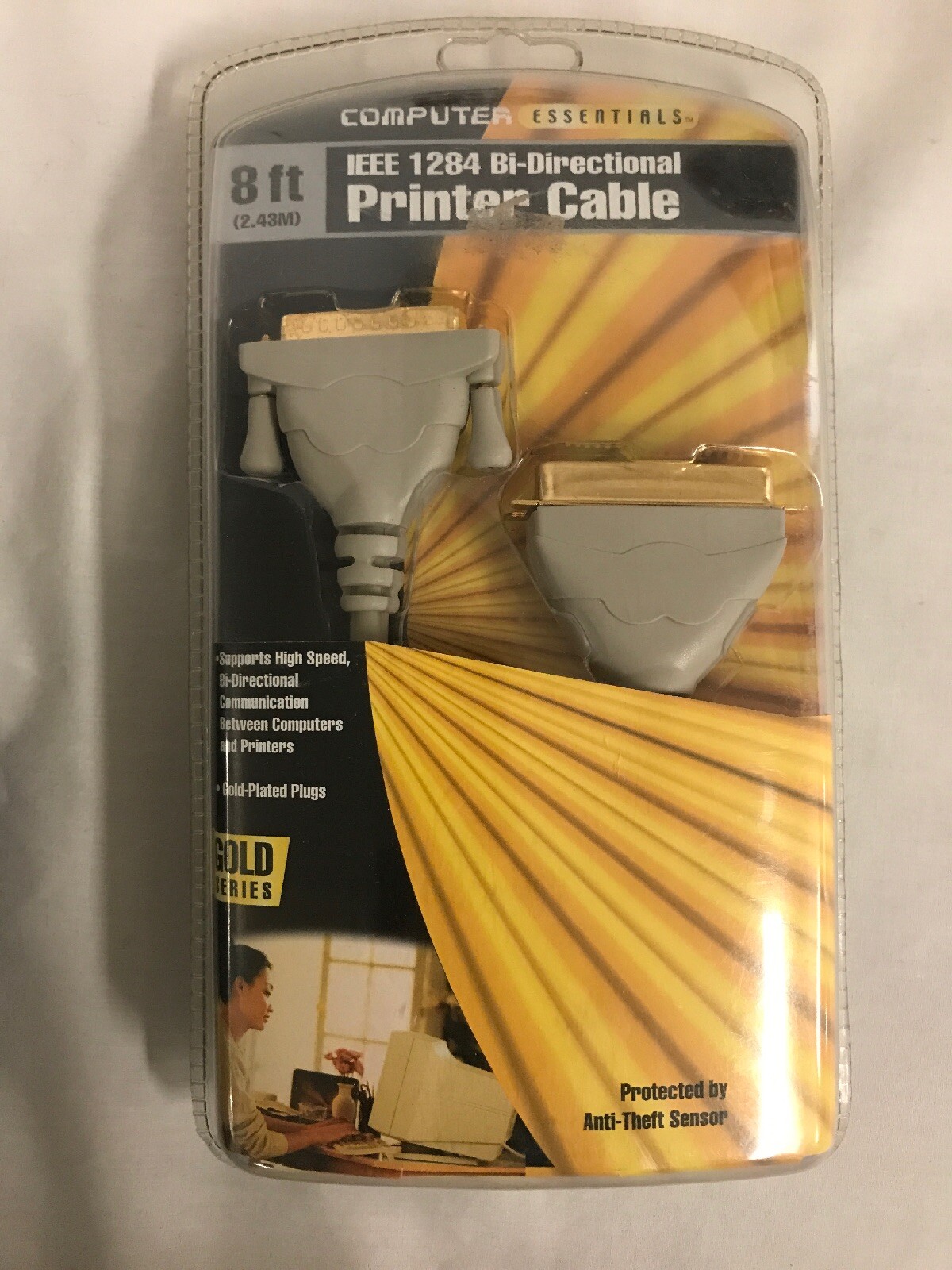 Vintage Computer Essentials 1284 Bi-Directional Printer Cable Gold ...