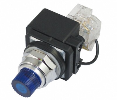 120VAC/DC Complete Push to Test Pilot Light w/ Blue LED Lamp | eBay