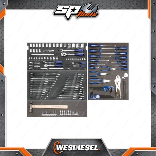 SP Tools 137 Pcs Foam Tray Tool Kit Sockets & Accessories Metric No ...