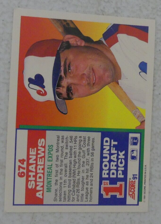 AUTOGRAPHED 1991 Score #674 Shane Andrews RC | eBay