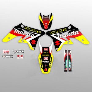 2008 - 2019 SUZUKI DRZ 125 DRZ125 GRAPHICS KIT ROCKSTAR : BLACK / RED ...
