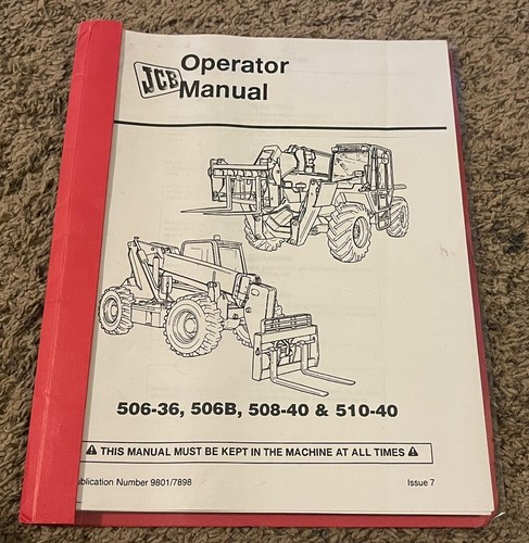 JCB Telehandler Operator Manual 506-36, 508-40, 510-40 | eBay