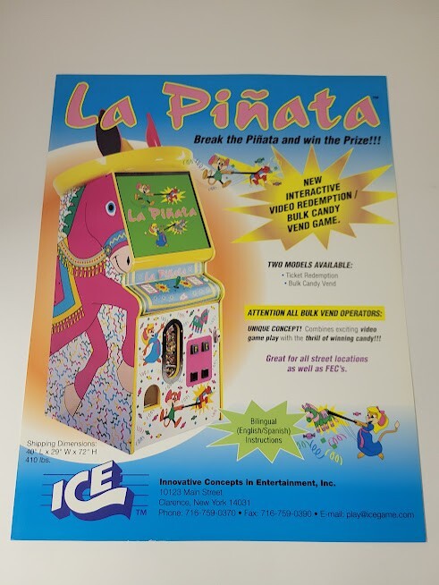 Flyer ICE LA PINATA - Arcade REDEMPTION advertisement original see pic ...