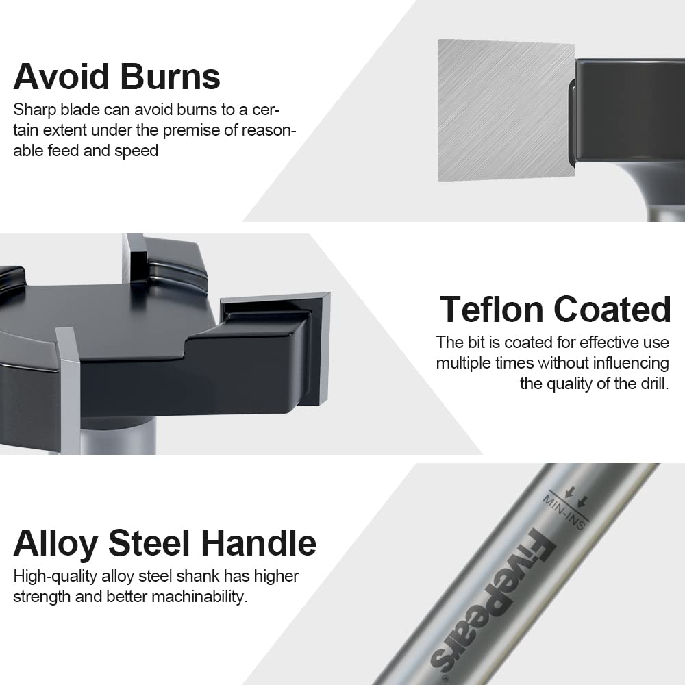 CNC Spoilboard Surfacing Router Bit 1/2 Inch Shank, 2" Cutting Diameter ...