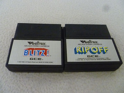 VECTREX ARCADE GAME CARTRIDGE LOT OF 2 VIDEO GAMES BLITZ RIP OFF GCE ...