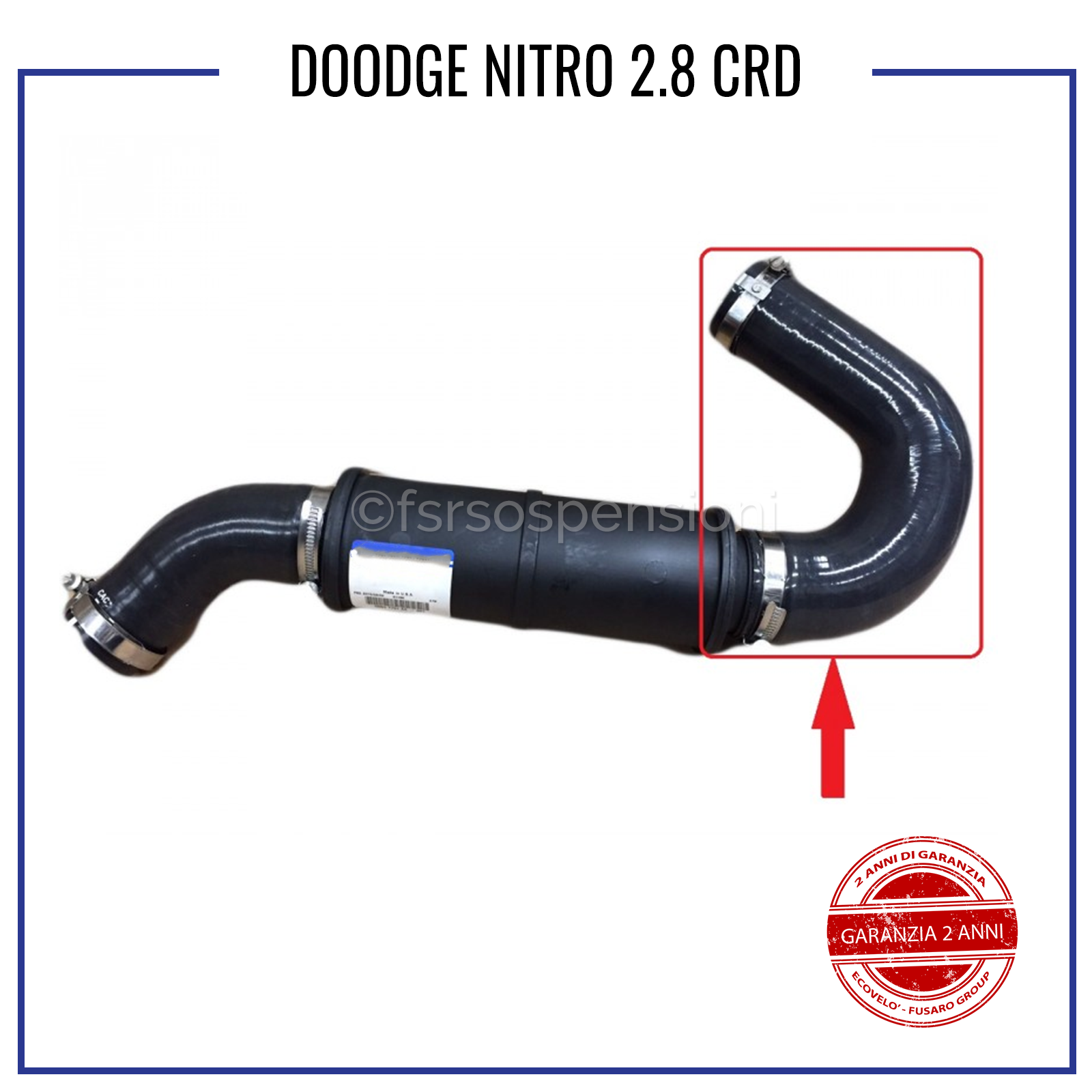 Intercooler Turbo Hose Sleeve for Dodge Nitro 2.8 CRD 55037791AE ...
