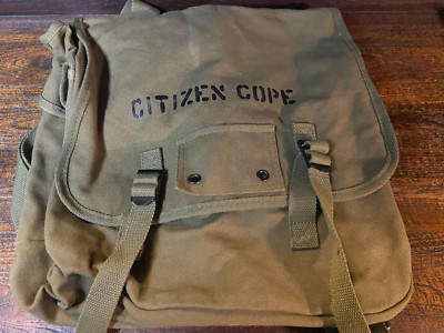 CITIZEN COPE Canvas Backpack NEW Green Military Multi-Pocket CLARENCE ...