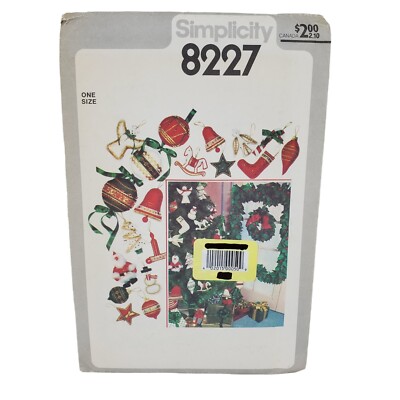 Simplicity 8227 Sewing Pattern Holly Wreath Garland Christmas Ornament ...