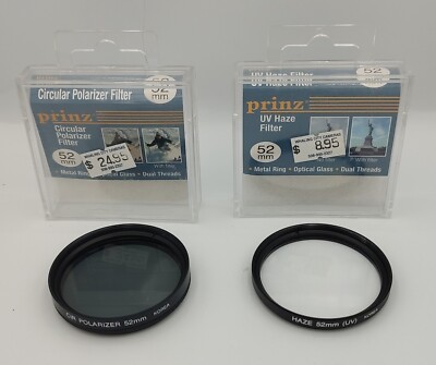 Prinz 52mm Circular Polarizer Filter 122-159 & UV Haze Filter 122-104 ...