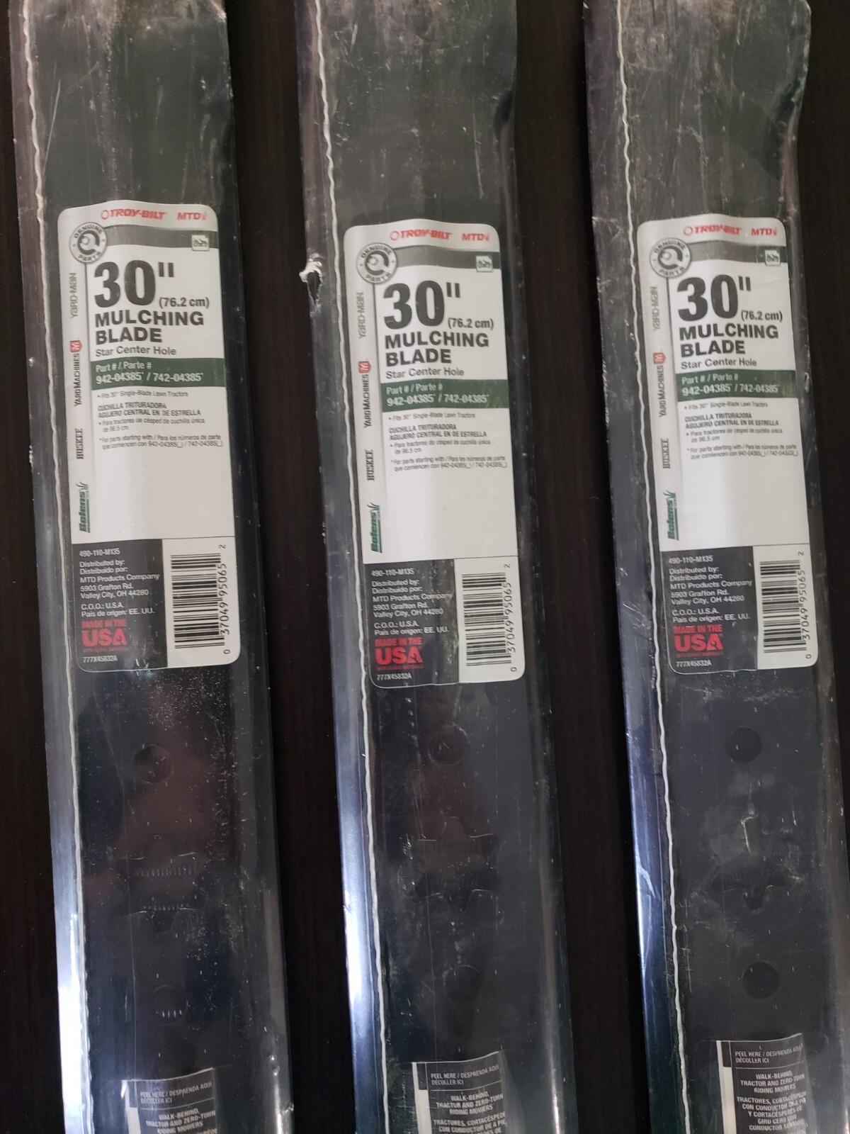 3 - MTD 30" Mulching Lawn Mower Blades Troy-Bilt Huskee Bolens Yard-Man ...