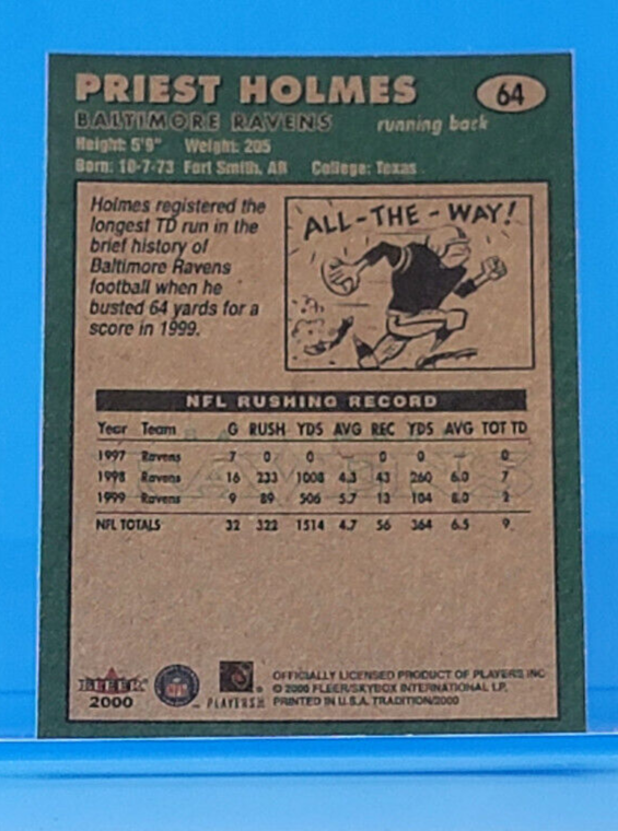 Priest Holmes, RB - Fleer - Tradition / Skybox - Ravens, 2000 - #64 | eBay