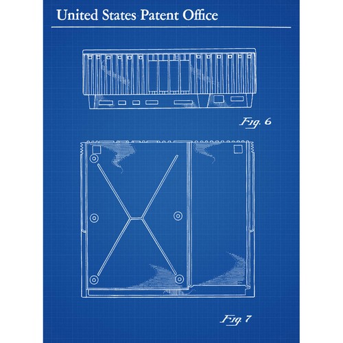 Jobs Personal Computer 1983 PC Retro Patent Plan Canvas Wall Art Print ...