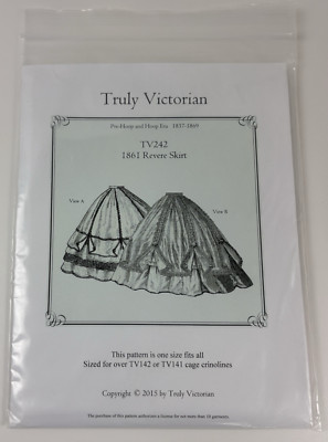 TV242 Truly Victorian 1861 Revere Skirt Sew Pattern One Sz Fits All NIP ...