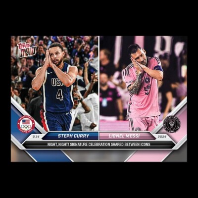 2024 Topps Now Stephen Curry - Lionel Messi Night Night Signature Celeb ...