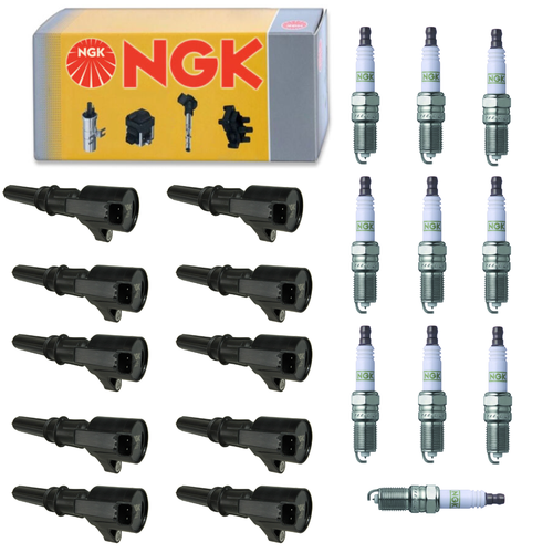 NGK 10 Ignition Coils and 10 G-Power Spark Plugs Kit For Ford 6.8L V10 ...